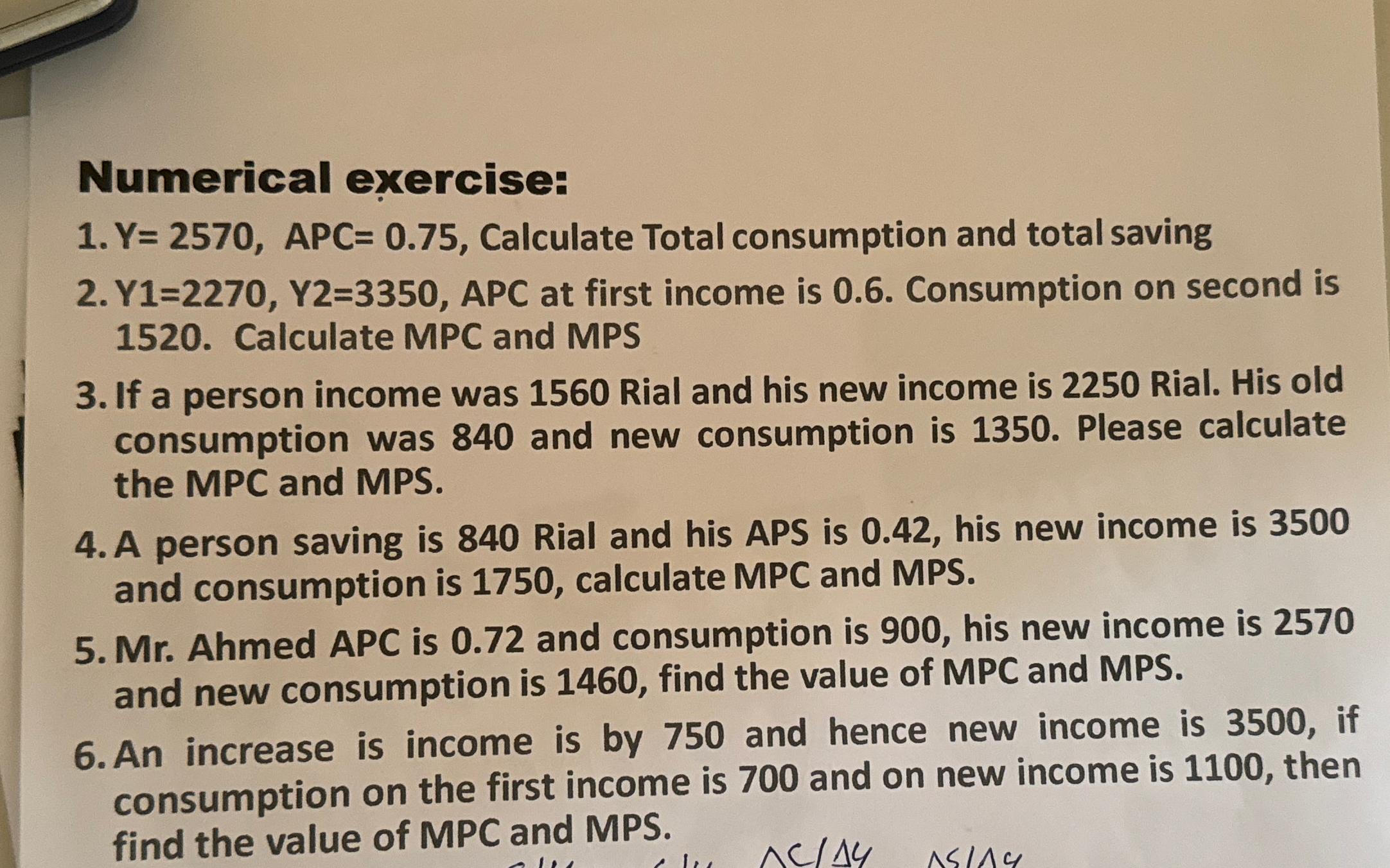 Solved Numerical exercise:Y=2570,APC=0.75, Calculate Total | Chegg.com Solved Numerical exercise:Y=2570,APC=0.75, Calculate Total | Chegg.com