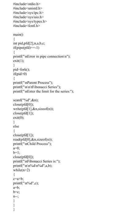 Solved #include #include unistd.h> #include #include | Chegg.com