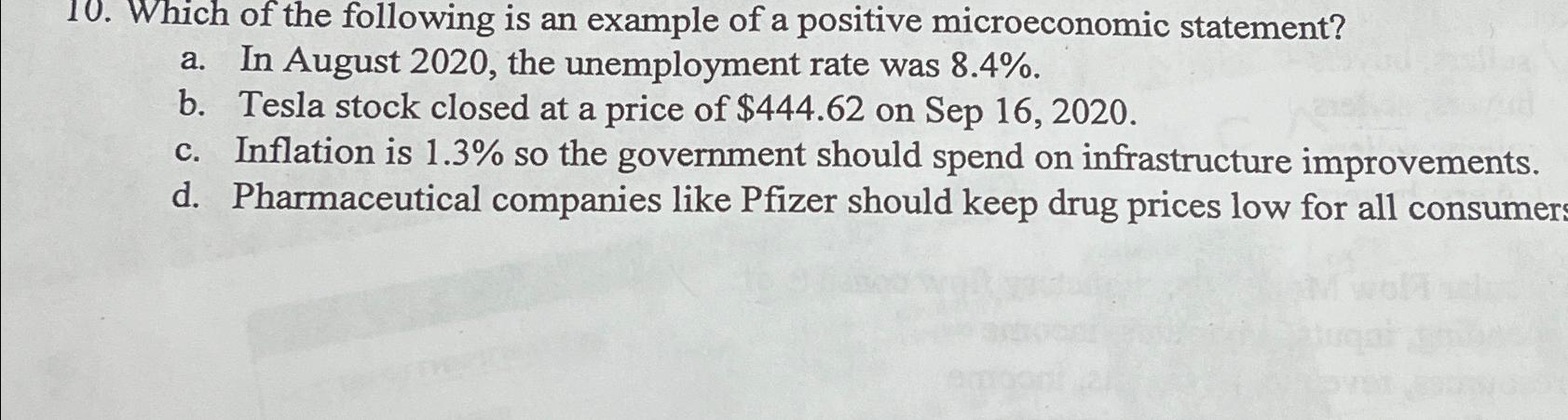 Solved Which of the following is an example of a positive | Chegg.com
