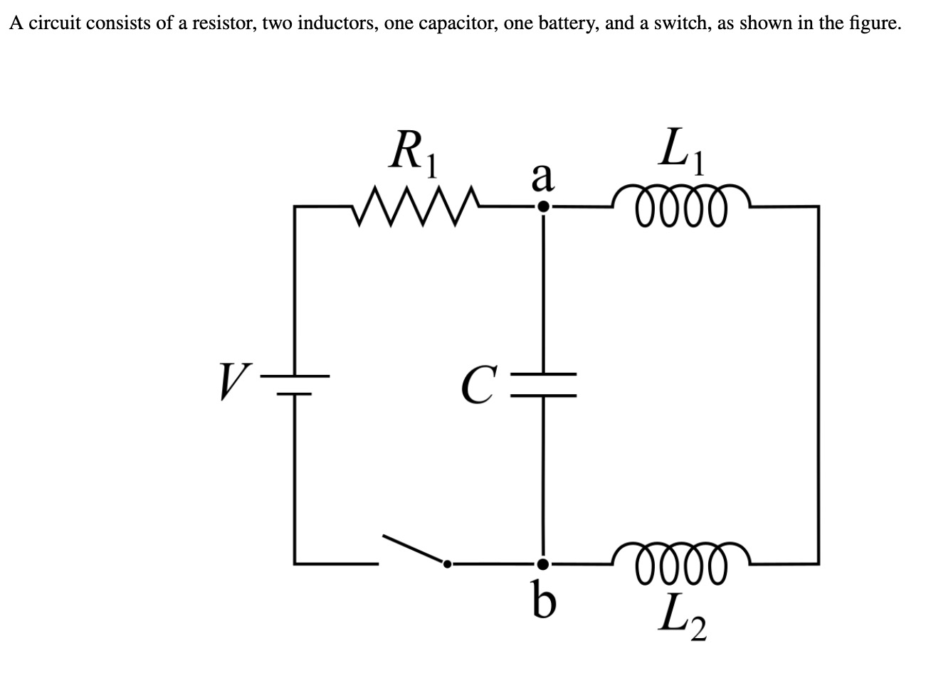 Solved A circuit consists of a resistor, two inductors, one | Chegg.com
