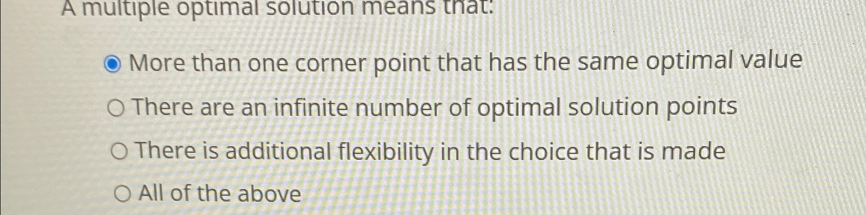 Solved More than one corner point that has the same optimal | Chegg.com