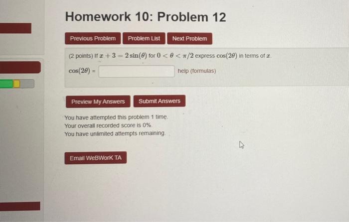 Solved Homework 10 Problem 12 Previous Problem Problem List 9928