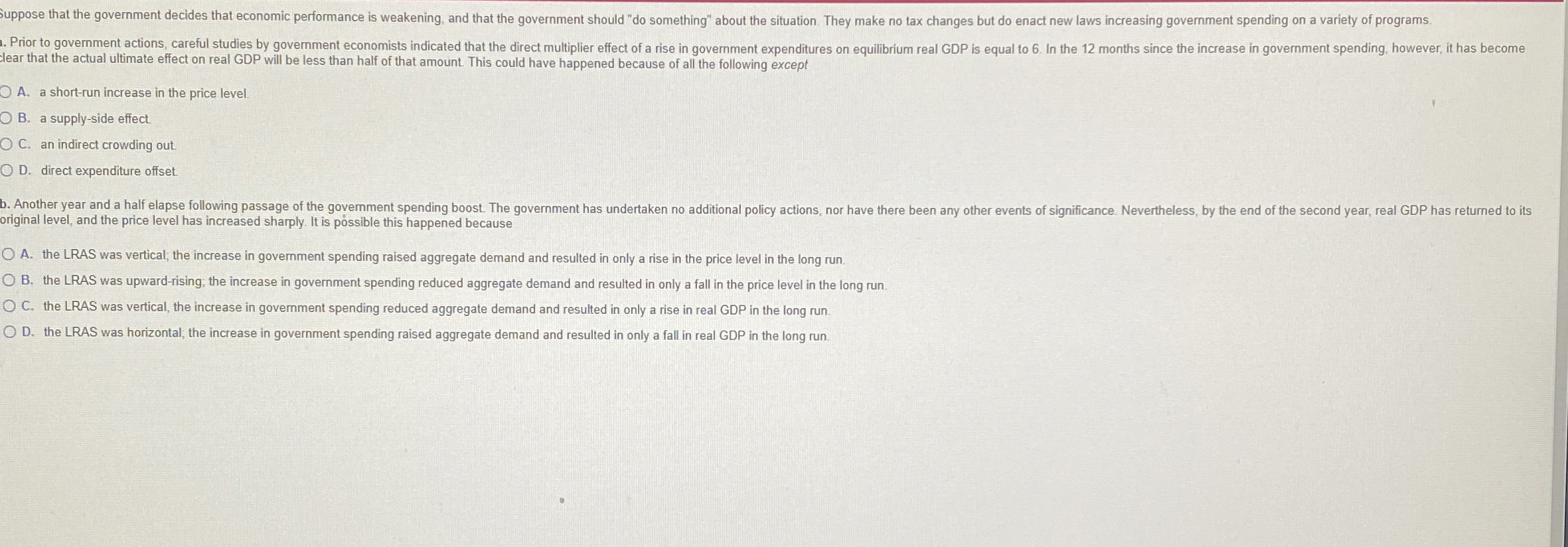 Solved lear that the actual ultimate effect on real GDP will | Chegg.com