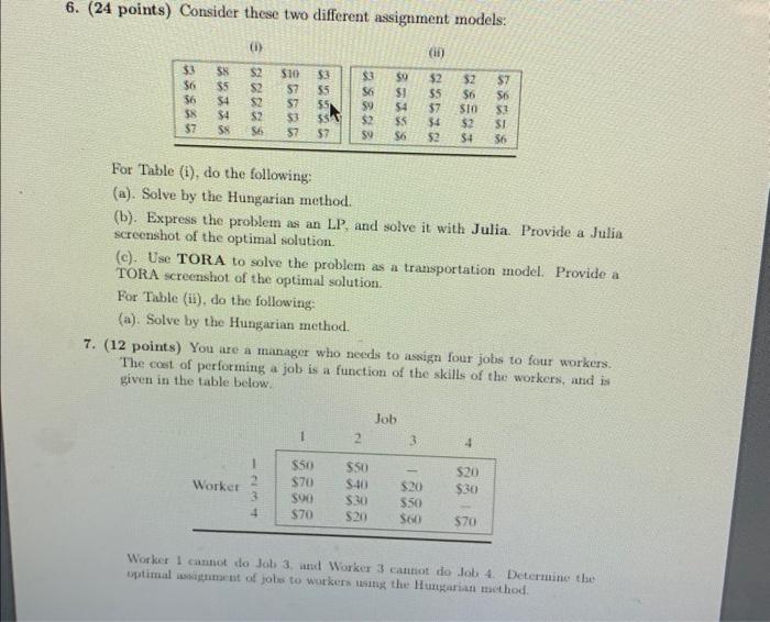 (24 points) Consider these two different assignment | Chegg.com