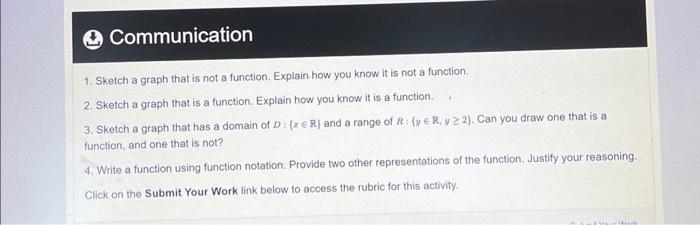 Solved 1. Sketch a graph that is not a function. Explain how | Chegg.com