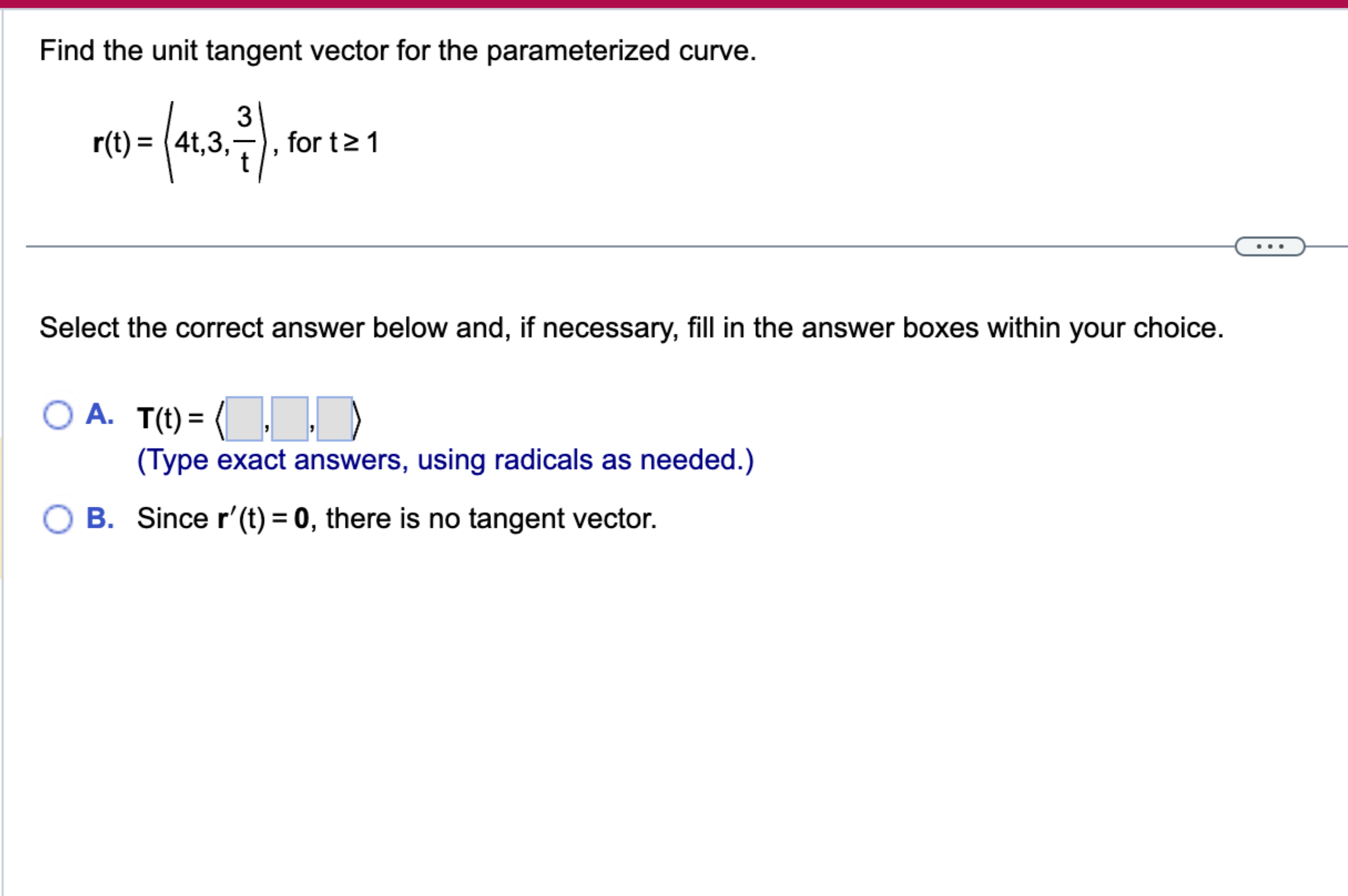 Solved Find the unit tangent vector for the parameterized | Chegg.com