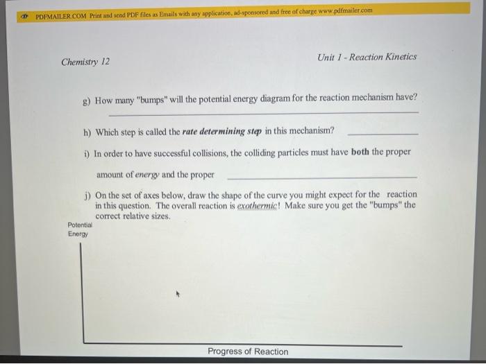 Solved Chemistry 12 Unit 1 - Reaction Kinetics 1. Chemistry | Chegg.com