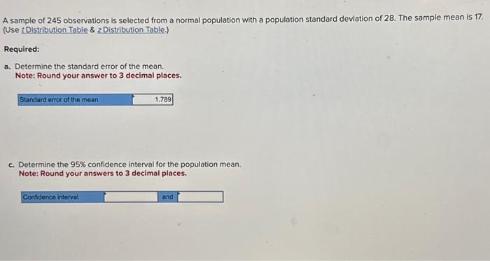 Solved A sample of 245 observations is selected from a | Chegg.com