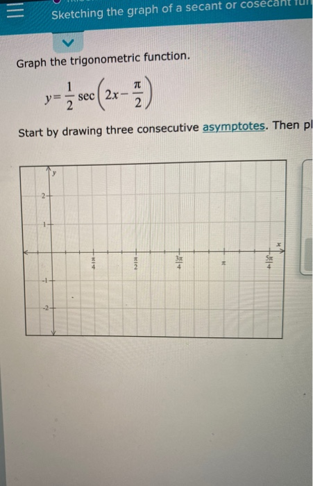 Solved Sketching the graph of a secant or coseca Graph the | Chegg.com