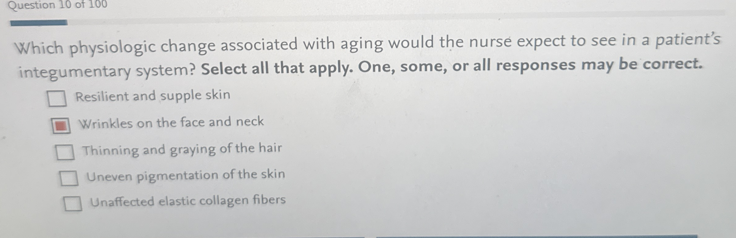 Solved Question 10 ﻿of 100Which physiologic change | Chegg.com