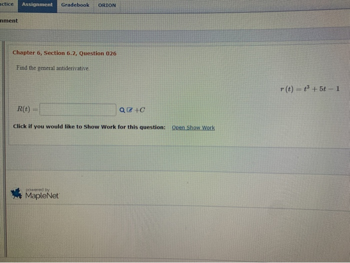 Solved actice Assignment Gradebook ORION inment Chapter 6, | Chegg.com