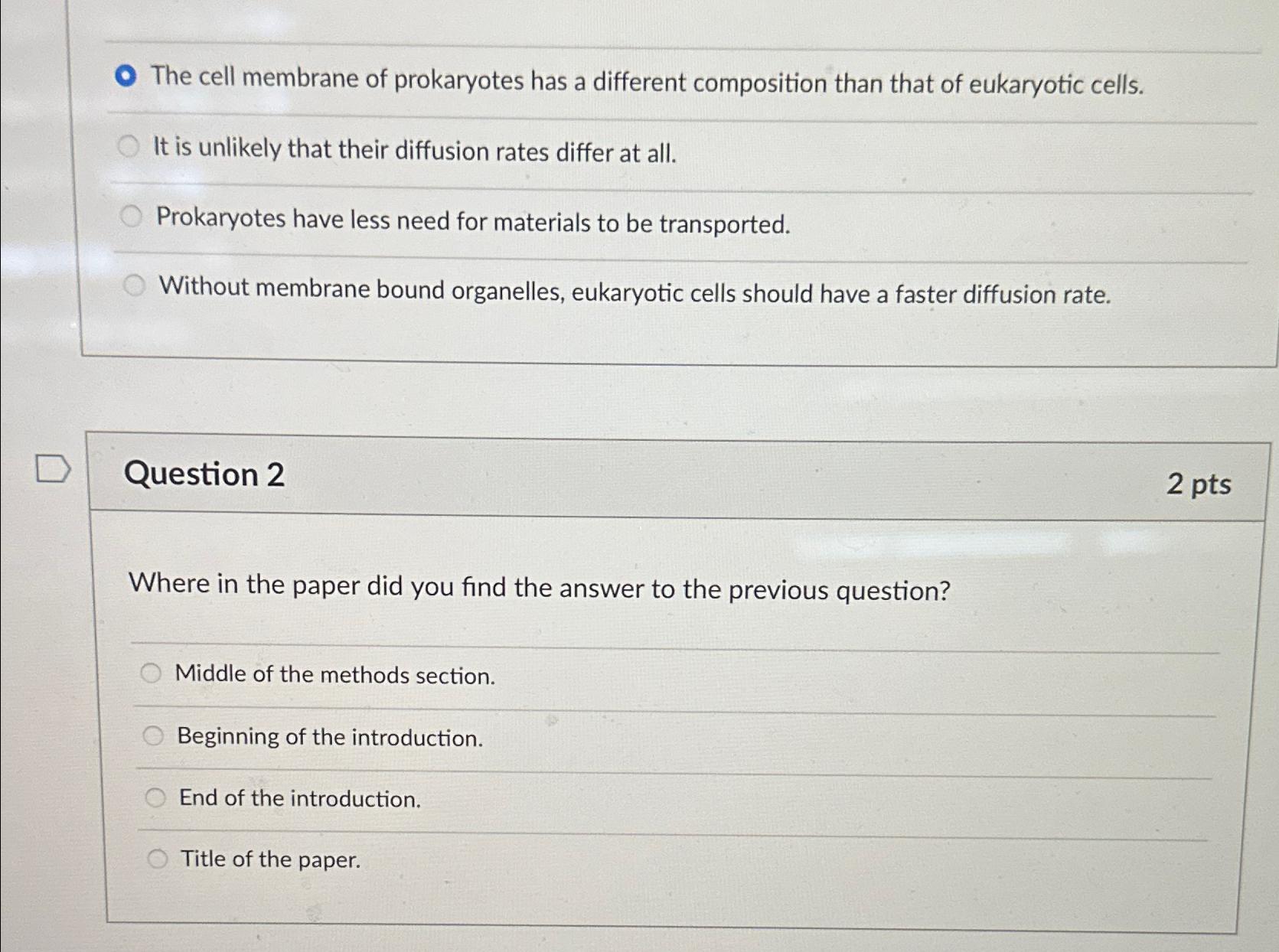 Solved The cell membrane of prokaryotes has a different | Chegg.com