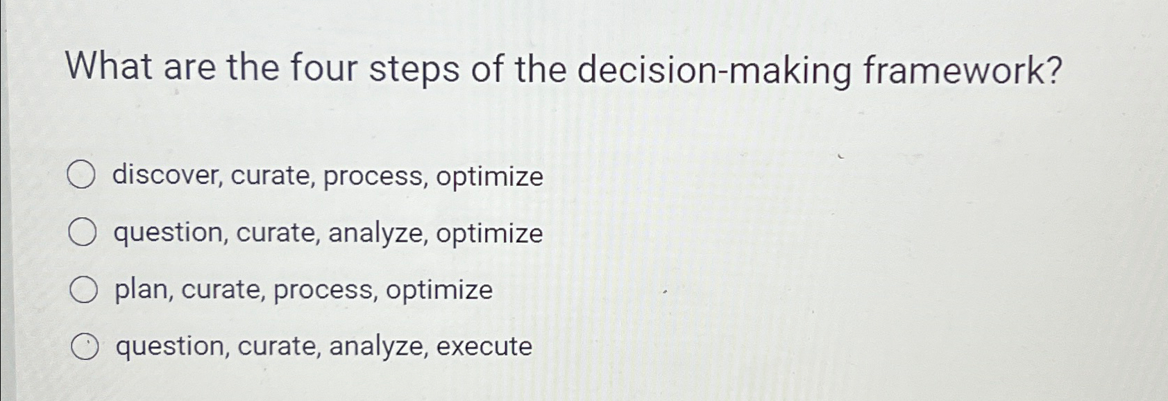 Solved What are the four steps of the decision-making | Chegg.com