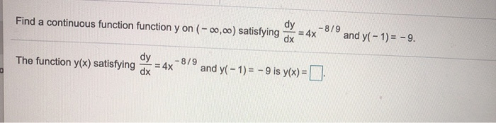 Solved Find A Continuous Function Function Y On 0000 