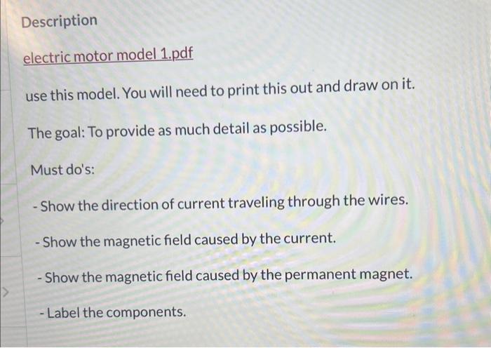 Solved electric motor model 1.pdf use this model. You will | Chegg.com