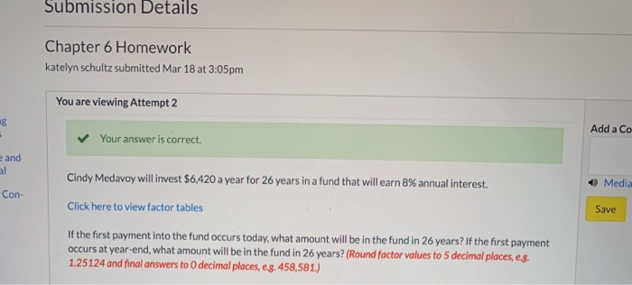 Solved Submission Details Chapter 6 Homework katelyn schultz | Chegg.com