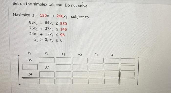 Solved Determine the pivot element in the simplex tableau. | Chegg.com