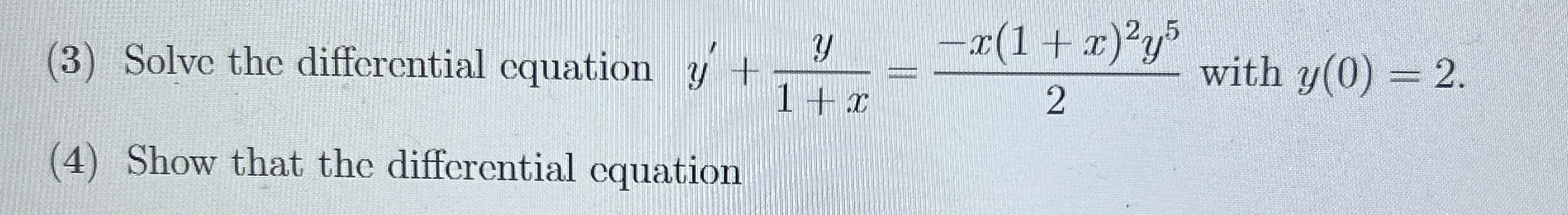 Solved (3) ﻿Solve the differential equation | Chegg.com