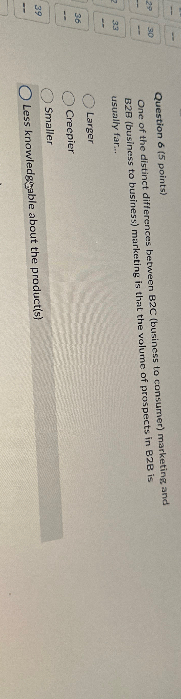 Solved Question 6 (5 ﻿points)One of the distinct differences | Chegg.com
