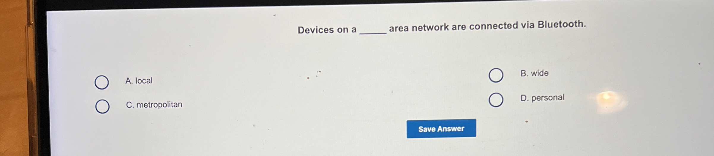 Solved Devices on aq, ﻿area network are connected via | Chegg.com