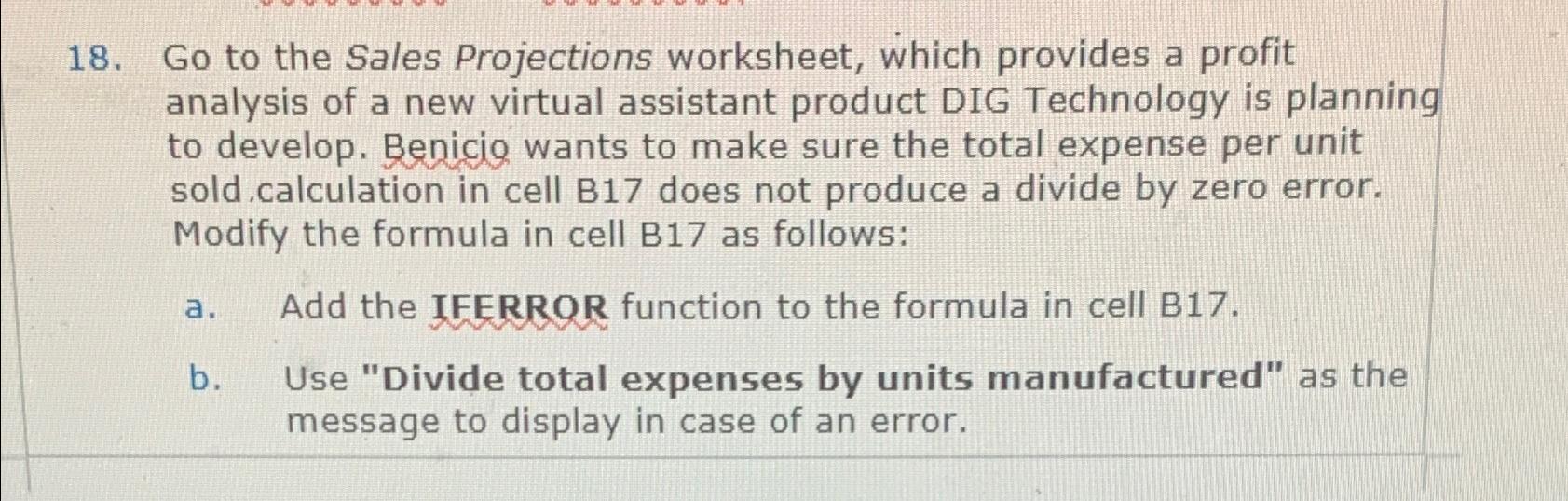 Solved Go to the Sales Projections worksheet, which provides | Chegg.com