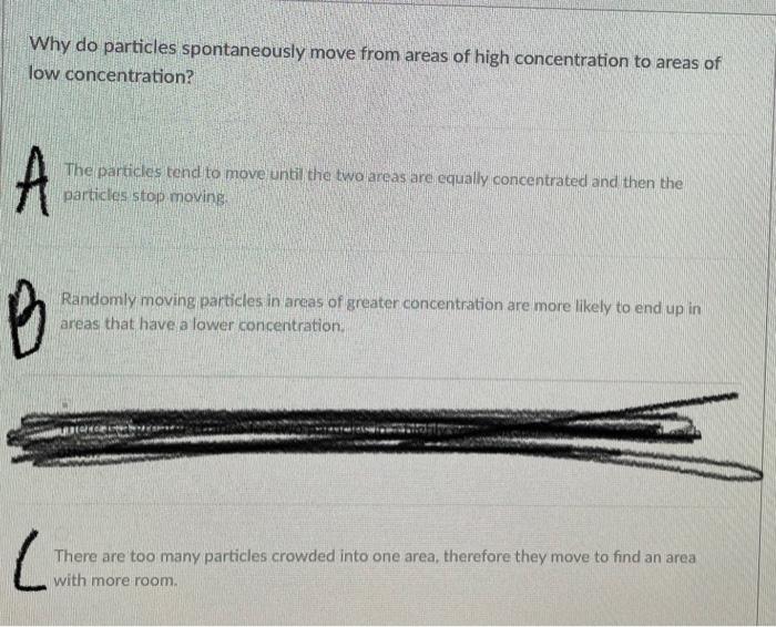 Solved Why do particles spontaneously move from areas of | Chegg.com