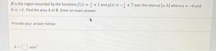 Solved R is the region bounded by the functions f(x)=3x+1 | Chegg.com