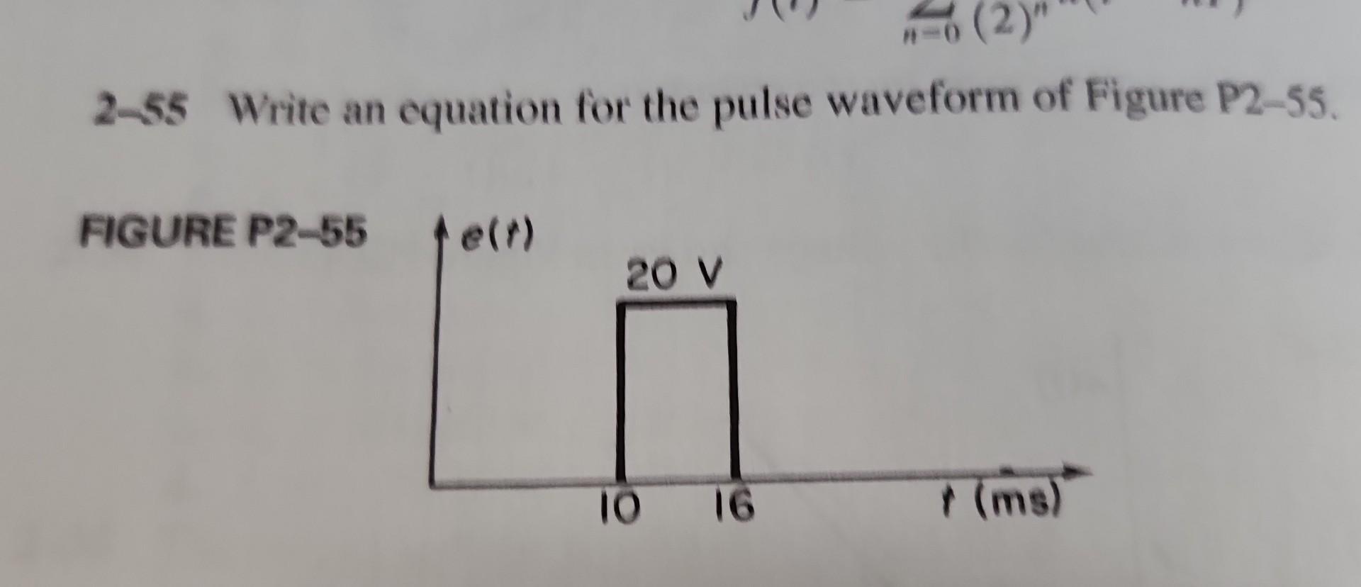 Solved 2-55 Write an equation for the pulse waveform of | Chegg.com