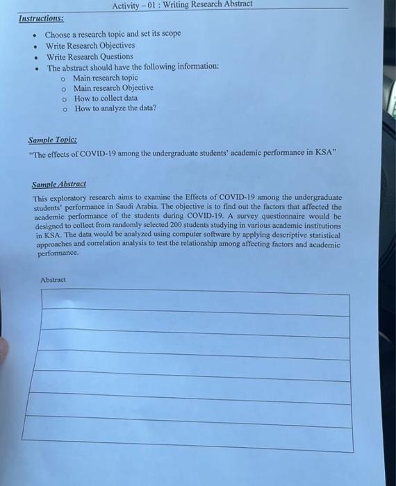 Solved Instructions: - Choose a research topic and set its | Chegg.com