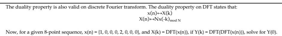 Solved The duality property is also valid on discrete | Chegg.com