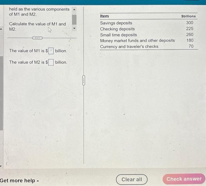 Solved held as the various components of M1 and M2. | Chegg.com