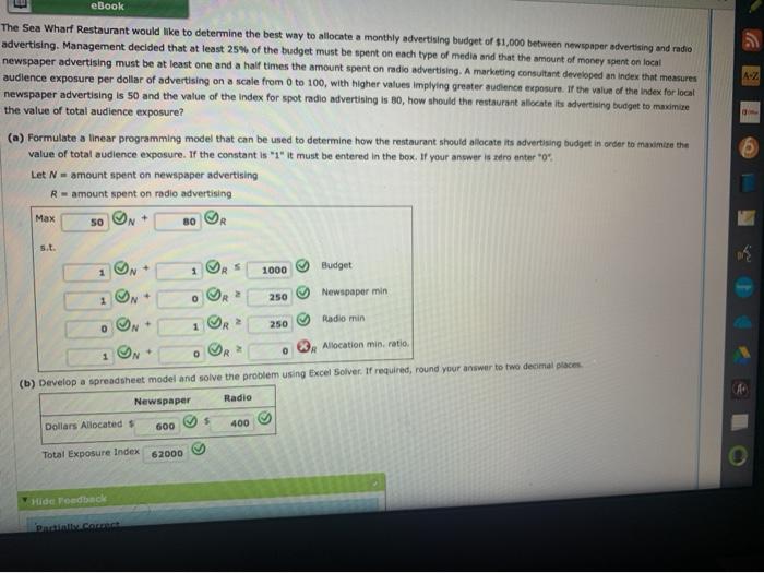 Solved eBook The Sea Wharf Restaurant would like to | Chegg.com
