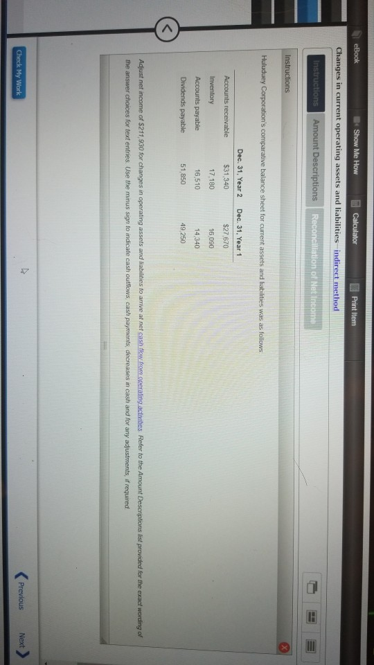 Solved eBook Show Me How Calculator Print Item Changes in | Chegg.com