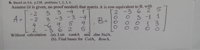 Solved S12 0 -3 6. Based on 4.6, p.238. problems 1, 2, 3, 4. | Chegg.com