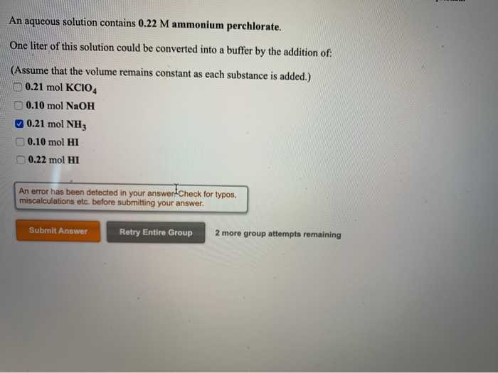 Solved An aqueous solution contains 0.22 M ammonium | Chegg.com