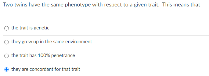 Solved Two twins have the same phenotype with respect to a | Chegg.com