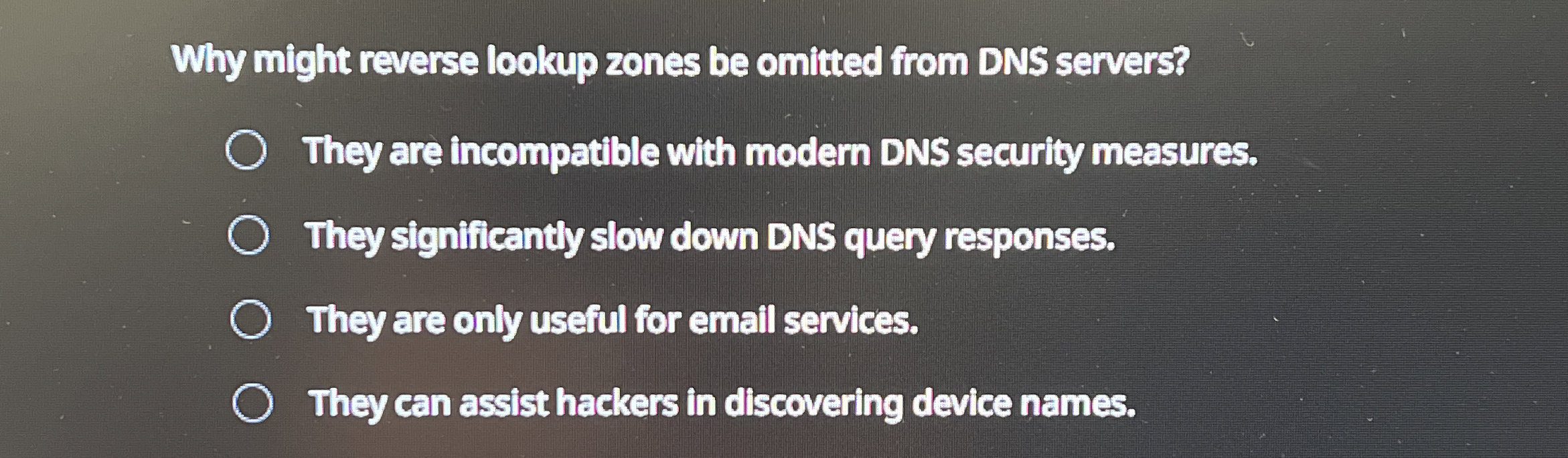 Solved Why might reverse lookup zones be omitted from DNS | Chegg.com