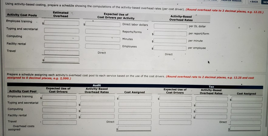 Solved STANDARD VIEW PRINTER VERSION 4 BACK NEXT Practice | Chegg.com