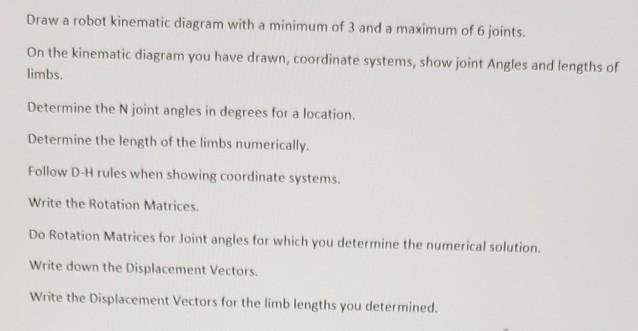 Solved Draw a robot kinematic diagram with a minimum of 3 | Chegg.com