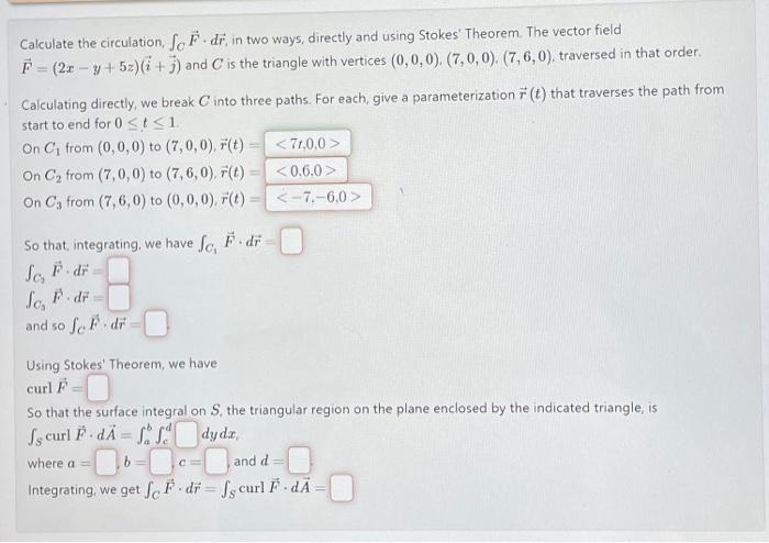 Solved Calculate the circulation, ∫CF⋅dr, in two ways, | Chegg.com