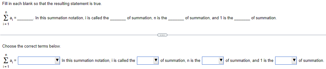 Solved Fill in each blank so that the resulting statement is | Chegg.com