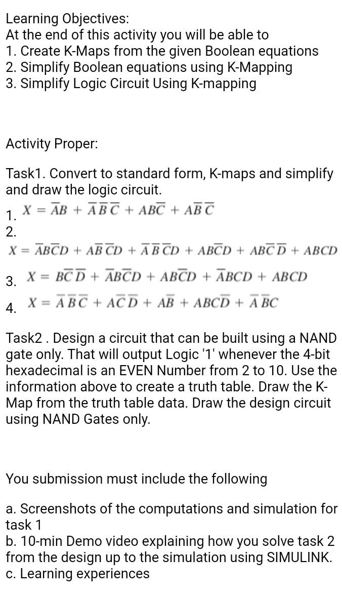 Solved Learning Objectives: At the end of this activity you | Chegg.com