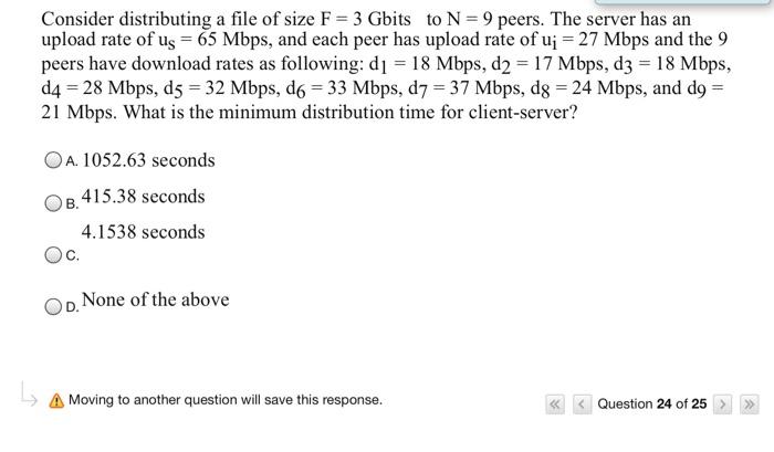 Solved Consider distributing a file of size F = 3 Gbits to N | Chegg.com