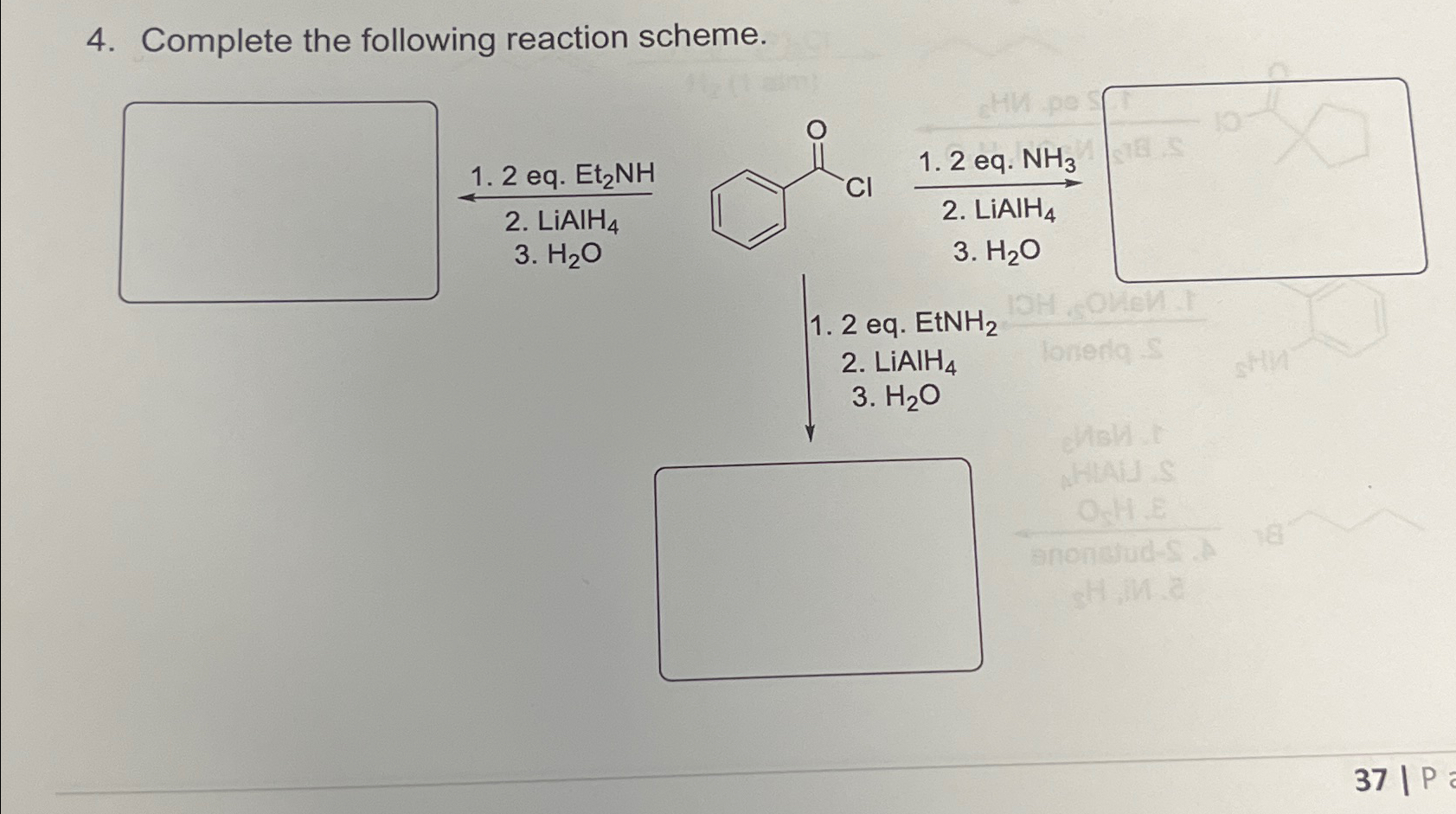 Solved Complete the following reaction scheme.37|P| | Chegg.com Solved Complete the following reaction scheme.37|P| | Chegg.com