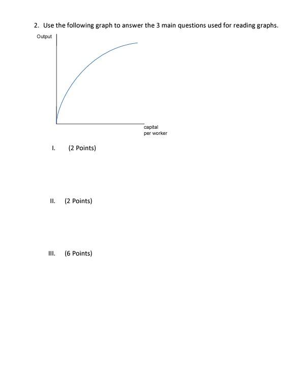 Solved 2. Use the following graph to answer the 3 main | Chegg.com