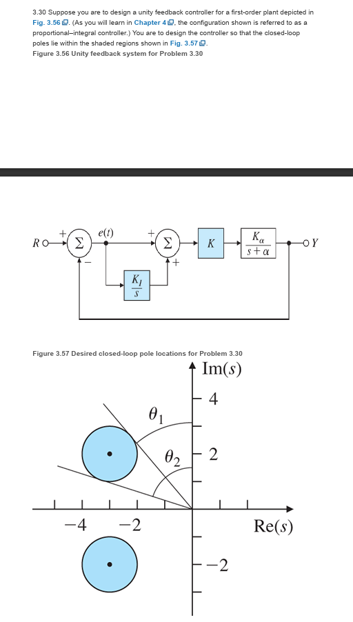 Solved 3.30 ﻿Suppose you are to design a unity feedback | Chegg.com