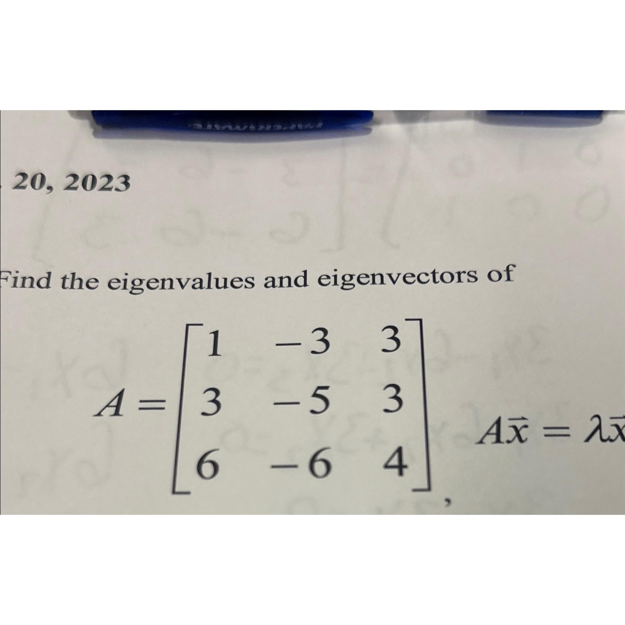 Solved 20,2023Find the eigenvalues and eigenvectors | Chegg.com
