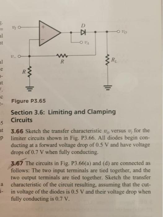 Solved Section 3.6: Limiting and Clamping Circuits 3.66 | Chegg.com