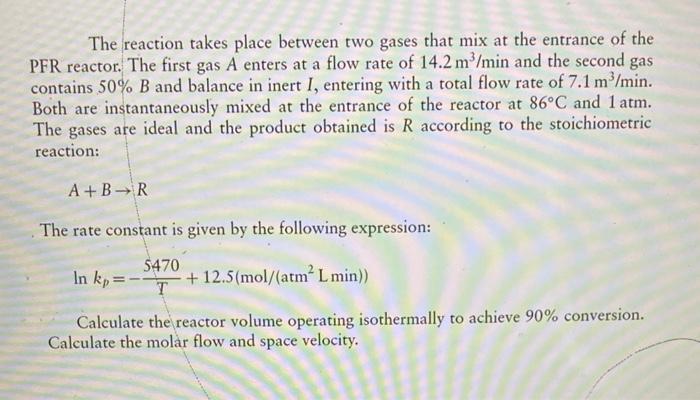 Solved The reaction takes place between two gases that mix | Chegg.com