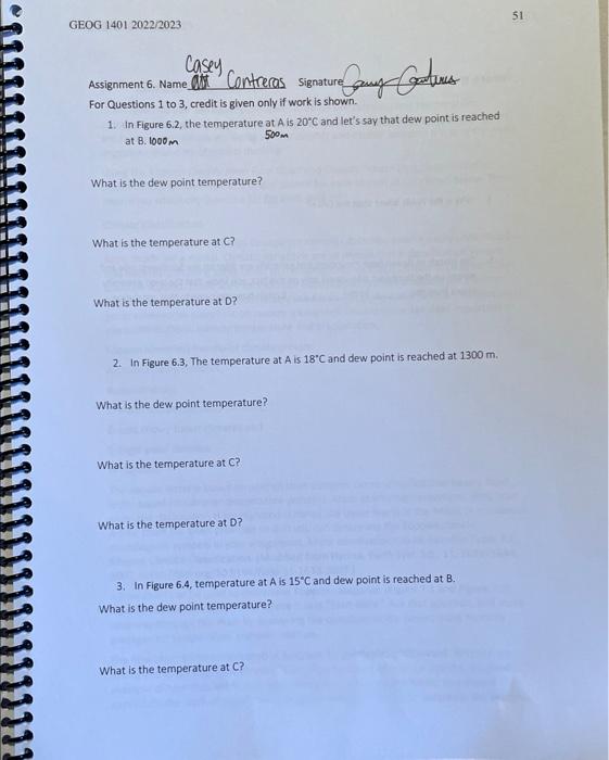 Solved Need help with GEOG 1401 lab about Adiabatic Lapse | Chegg.com